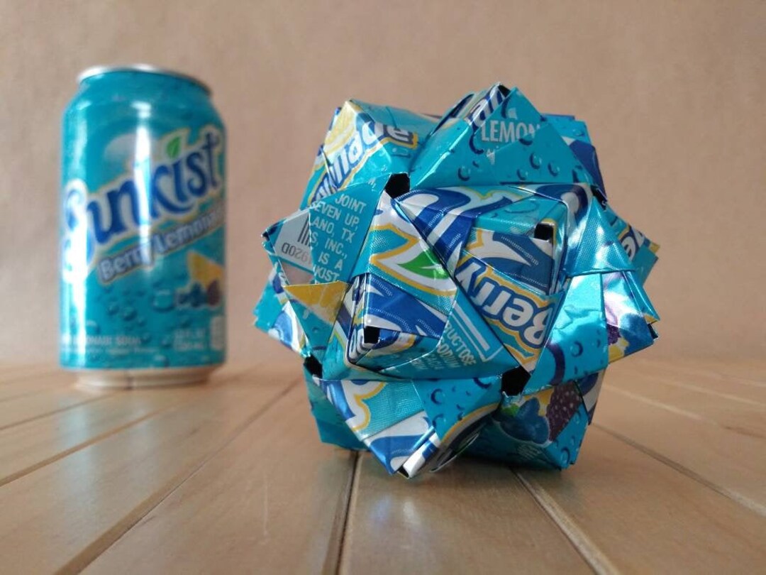 Origami Ball Can Art, Hand-folded From Recycled SUNKIST BERRY LEMONADE ...