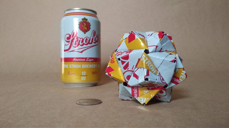 Recycled STROH'S Beer Can Origami // Upcycled Recycled - Etsy