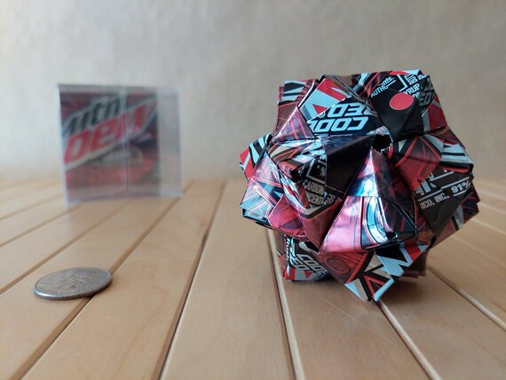 Can Art Origami Hand-folded From Mountain Dew CODE RED Cans// - Etsy