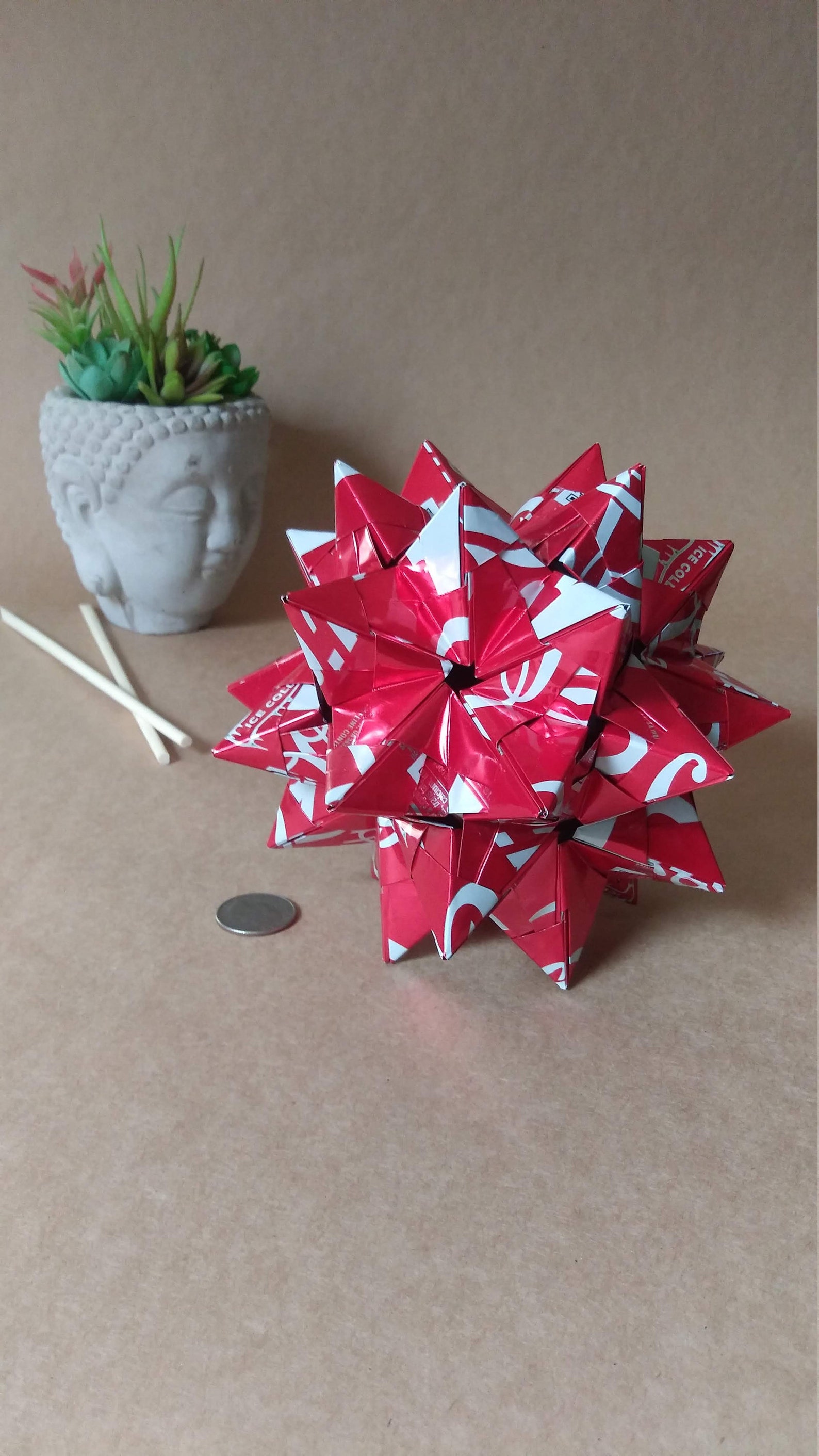 Recycled COKE Can Origami // 60 Unit Sonobe Kusudama // Unique | Etsy