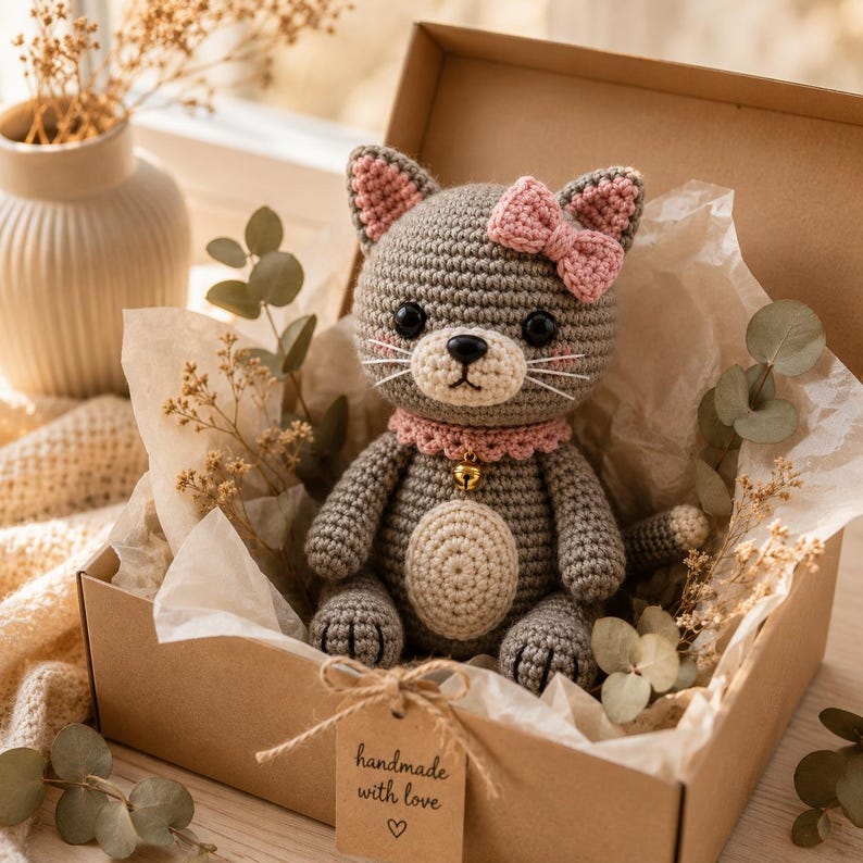 Crochet Cat Amigurumi Pattern, Beginner Friendly Plush Toy Tutorial ...