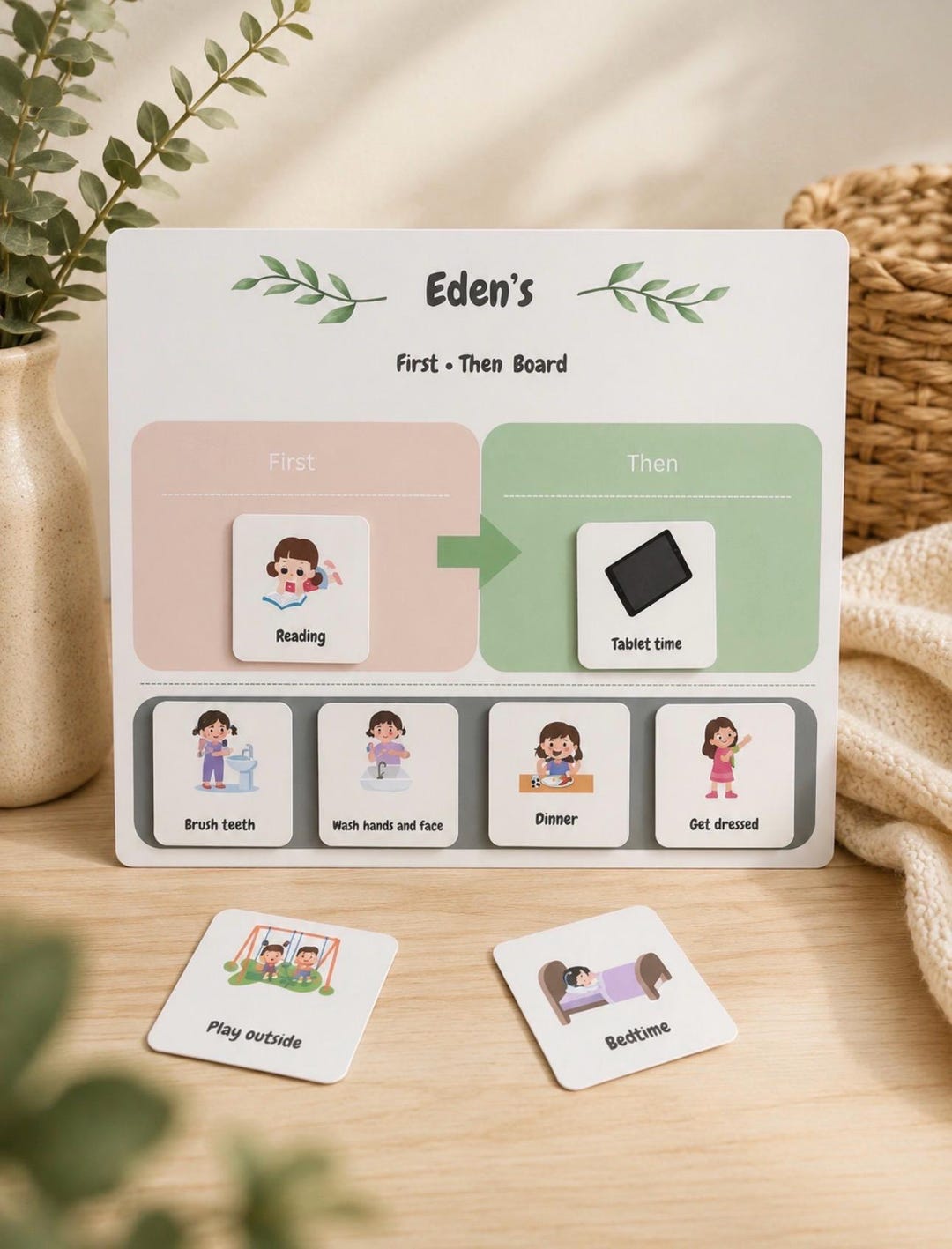 Personalised First Then Routine Board for Children, Visual Schedule Aid ...