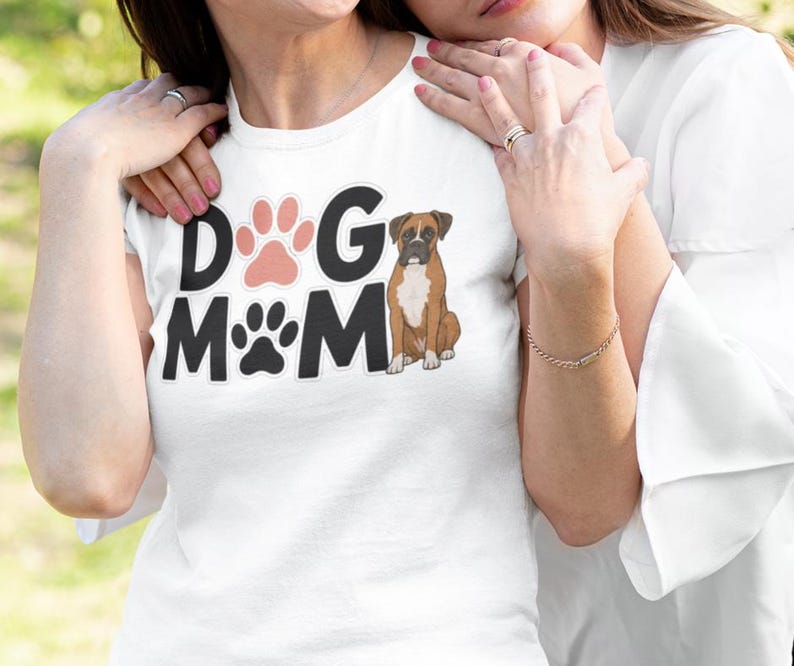 Dog Mom T Shirt, Cute Boxer Graphic Tee, Womens Apparel, Mothers Day ...