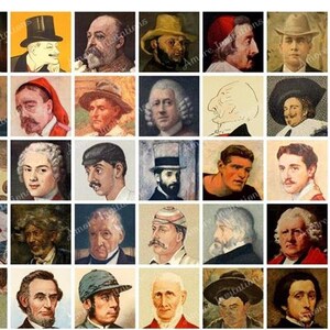 Printable Vintage Male, Men's Faces Digital Collage Sheet, Images 1 ...