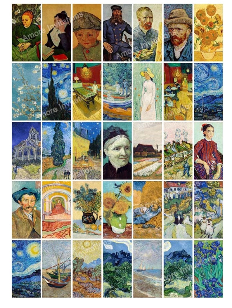 Printable Vintage Vincent Van Gogh Digital Collage Sheet Set - Etsy