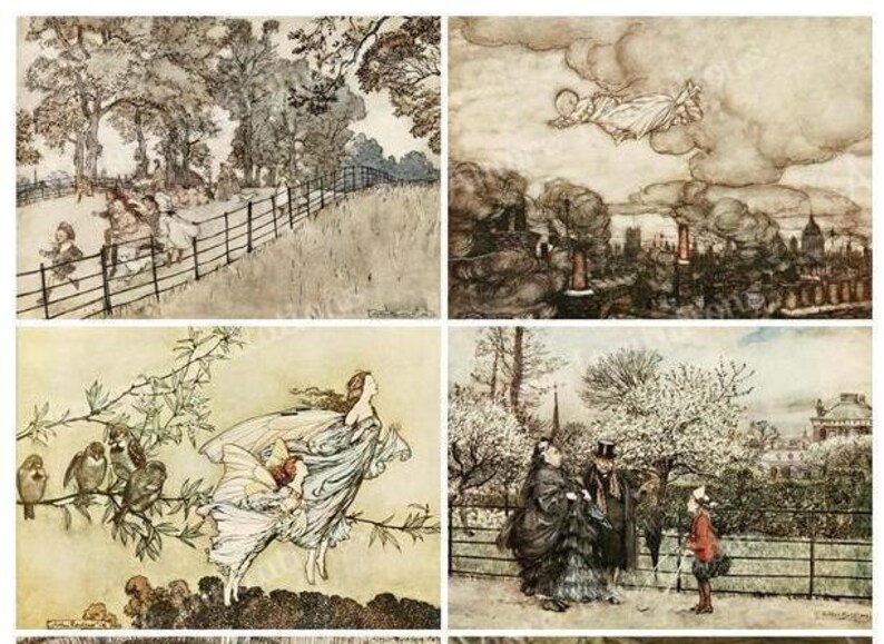 Printable Vintage Peter Pan Digital Collage Sheets, 35 Images, Peter ...