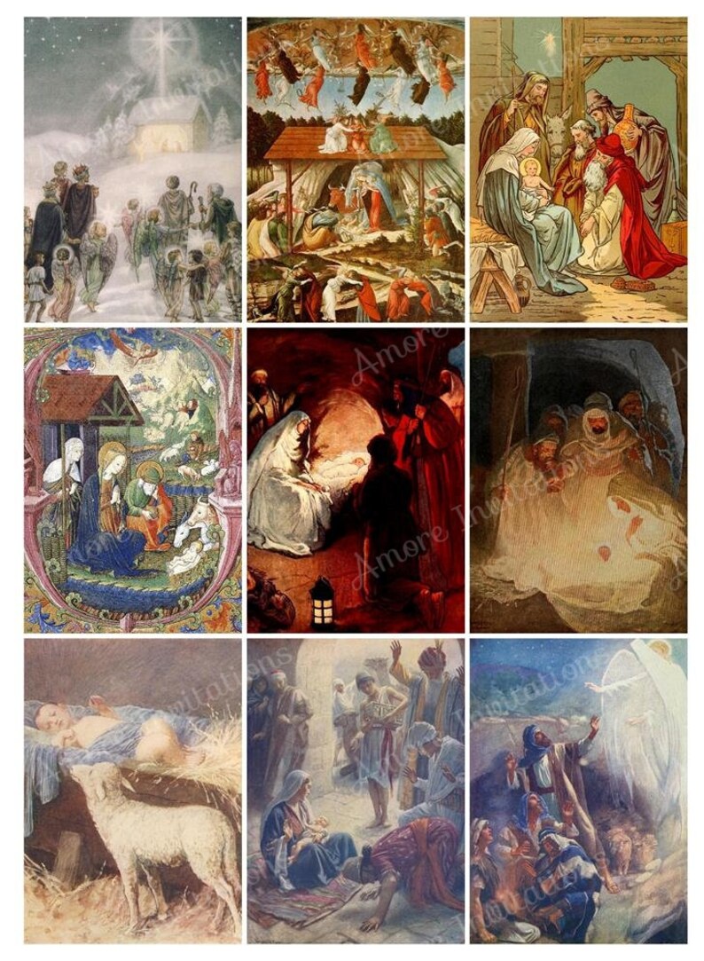 Printable Digital Christmas Collage Sheets Bundle Set 2, Vintage ...