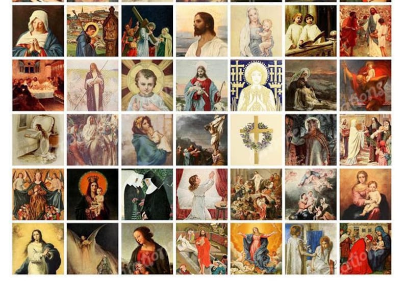 Printable Digital Religious Christian Collage Sheet Vintage - Etsy