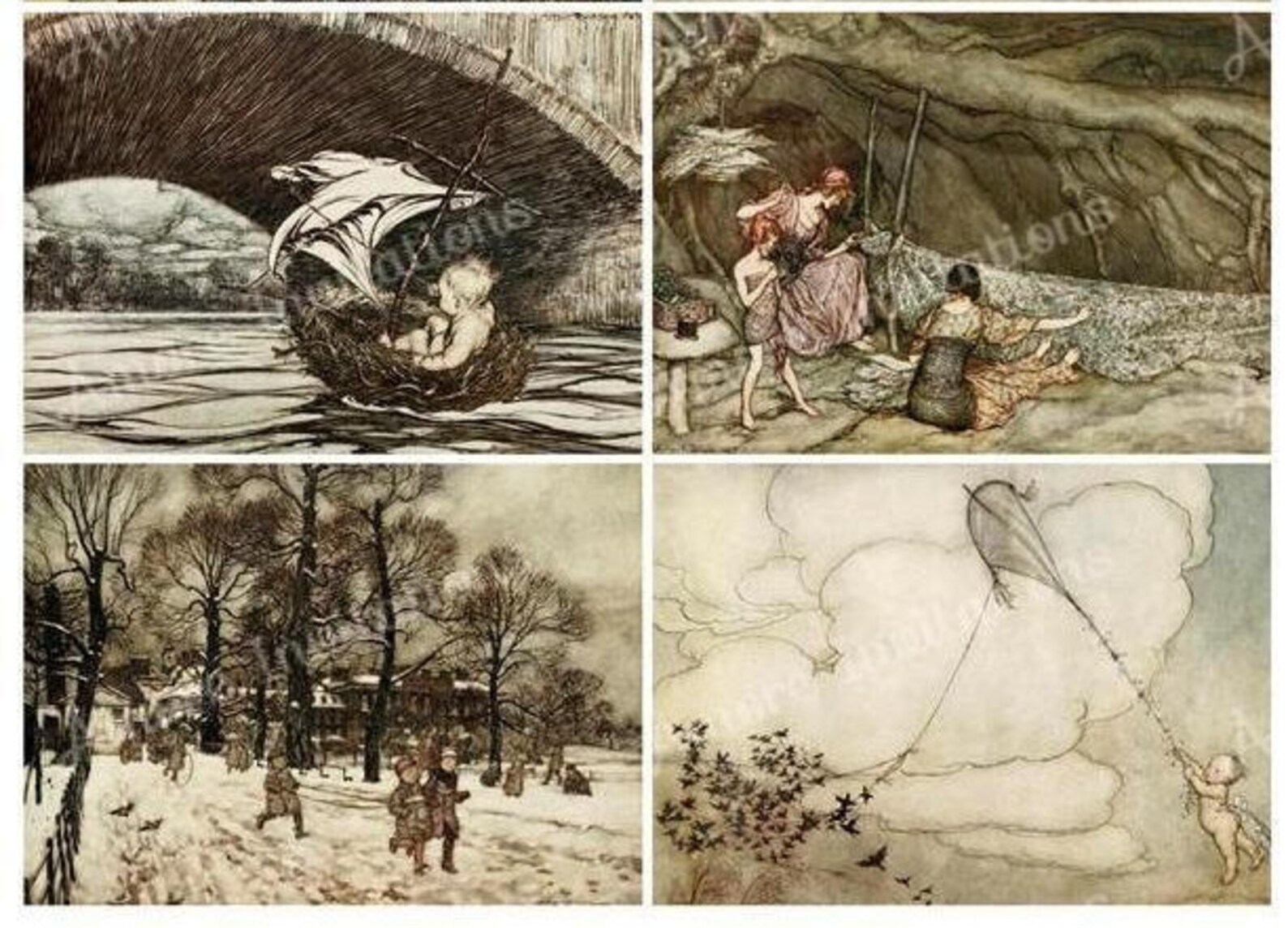 Printable Vintage Peter Pan Digital Collage Sheets, 35 Images, Peter ...