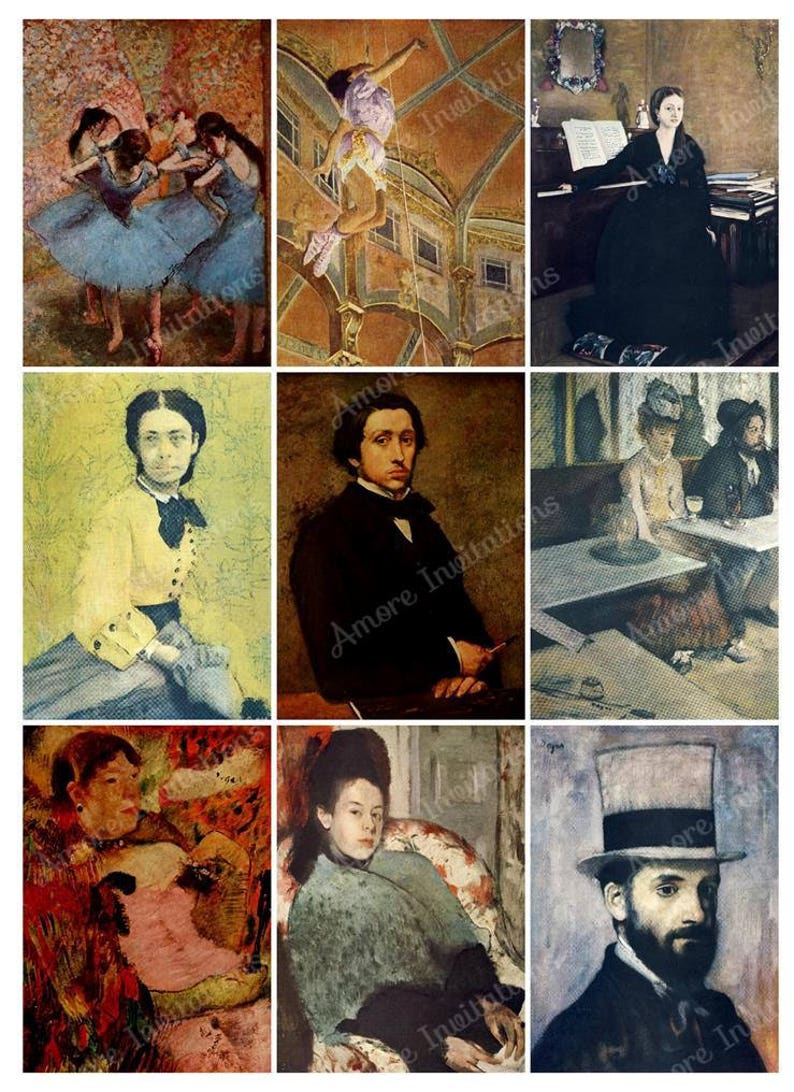 Printable Vintage Edgar Degas Digital Collage Sheet, Clip Art ...