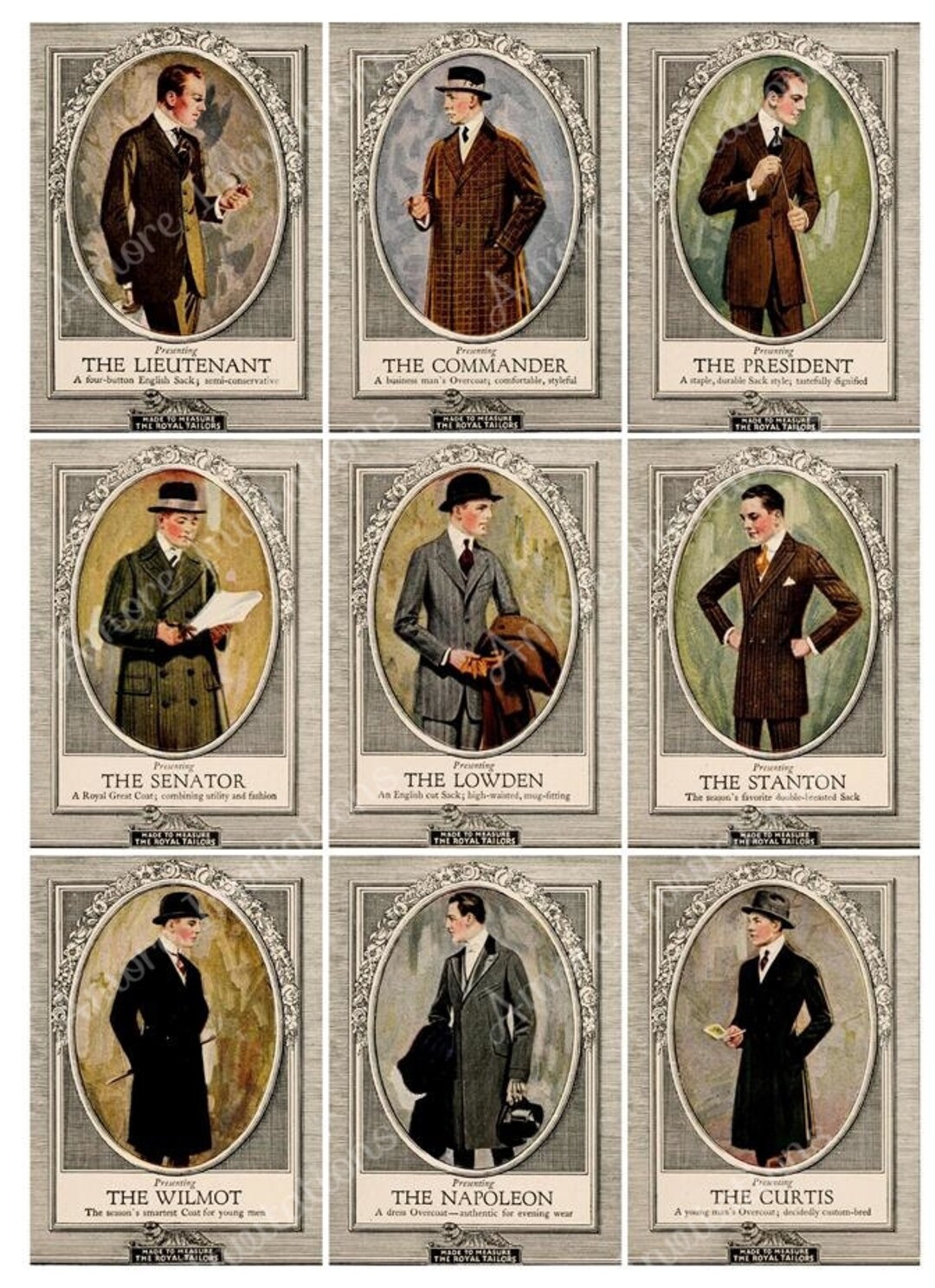 Vintage Edwardian Men Gents Fashion Clothes Digital Collage Sheet 2 ...