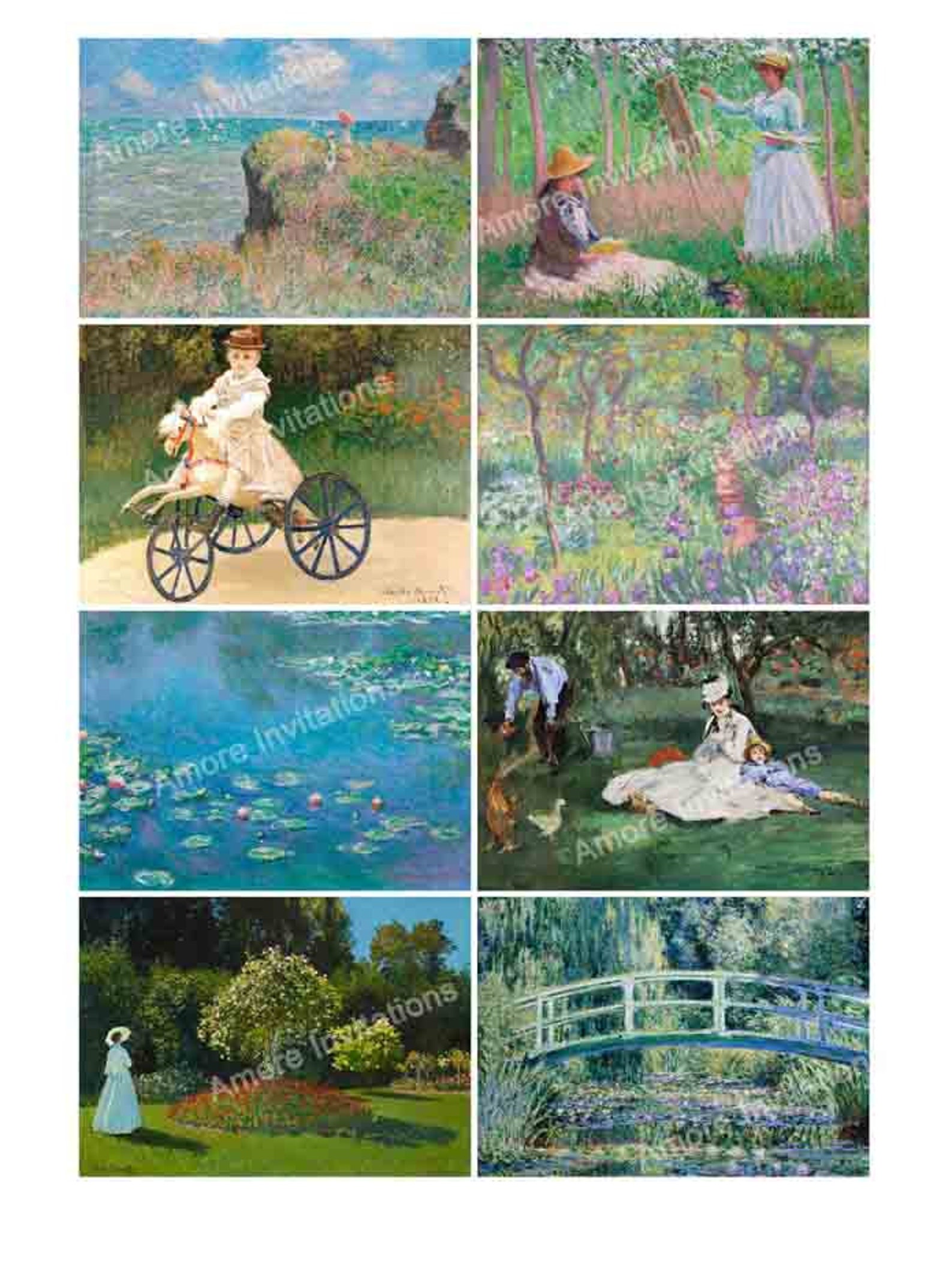 Printable Vintage Claude Monet Digital Collage Sheet Set, 1x2 Inch ...