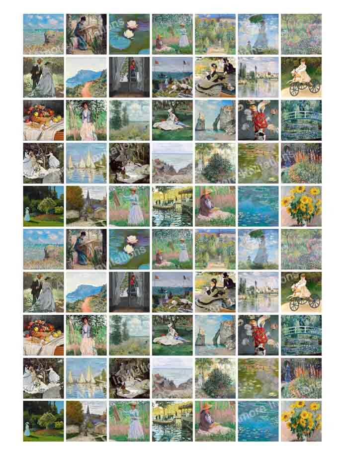 Printable Vintage Claude Monet Digital Collage Sheet Set 1x2 - Etsy UK