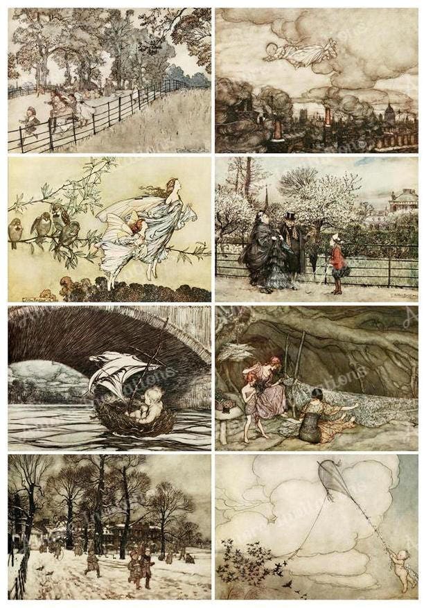 Printable Vintage Peter Pan Digital Collage Sheets, 35 Images, Peter ...