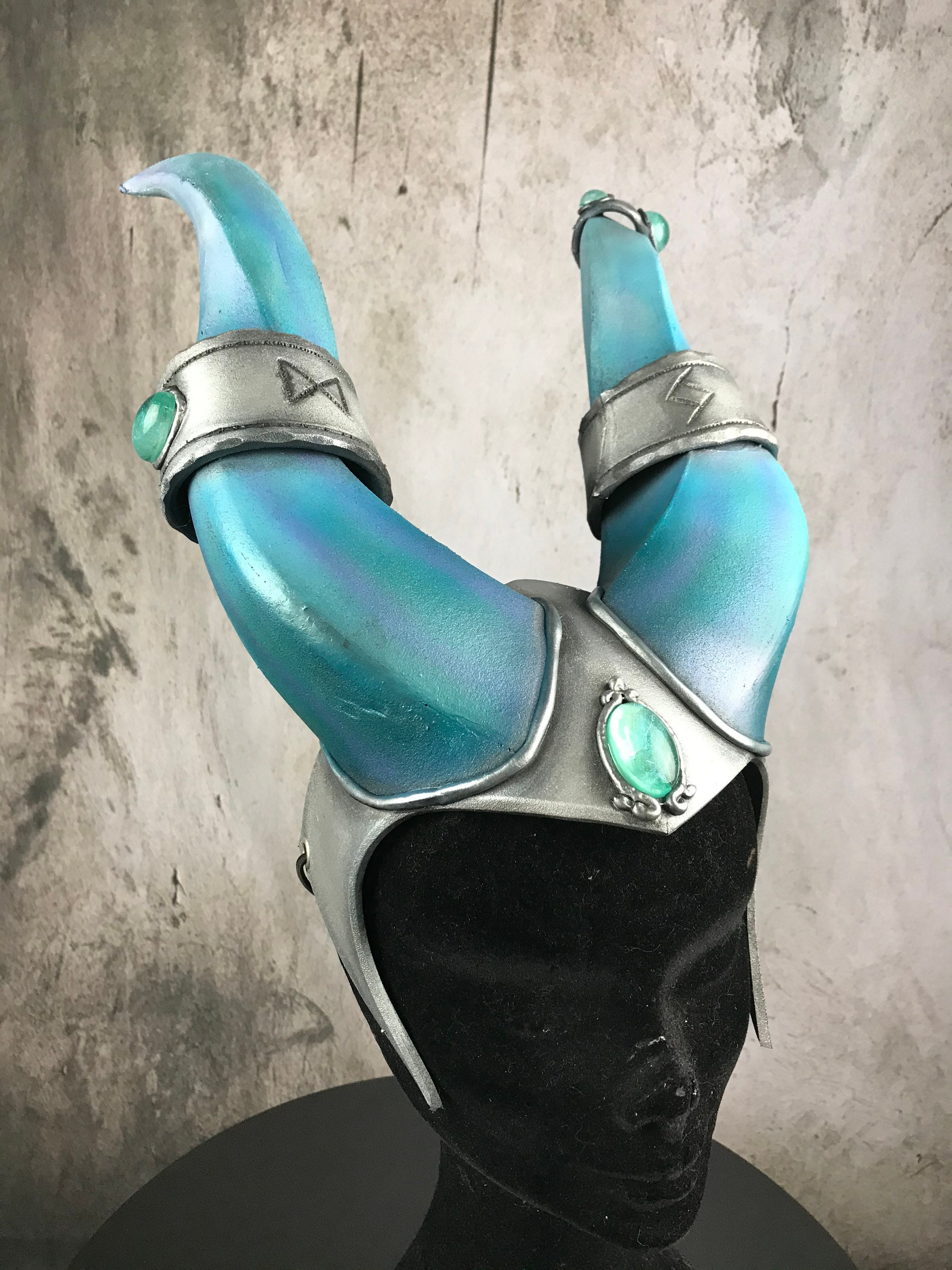 Ice Dragon Head Piece With Horns - Etsy