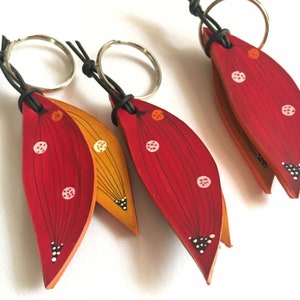 Autumn Leaves Leather Key Ring Key Fob Handmade Keychain - Etsy UK