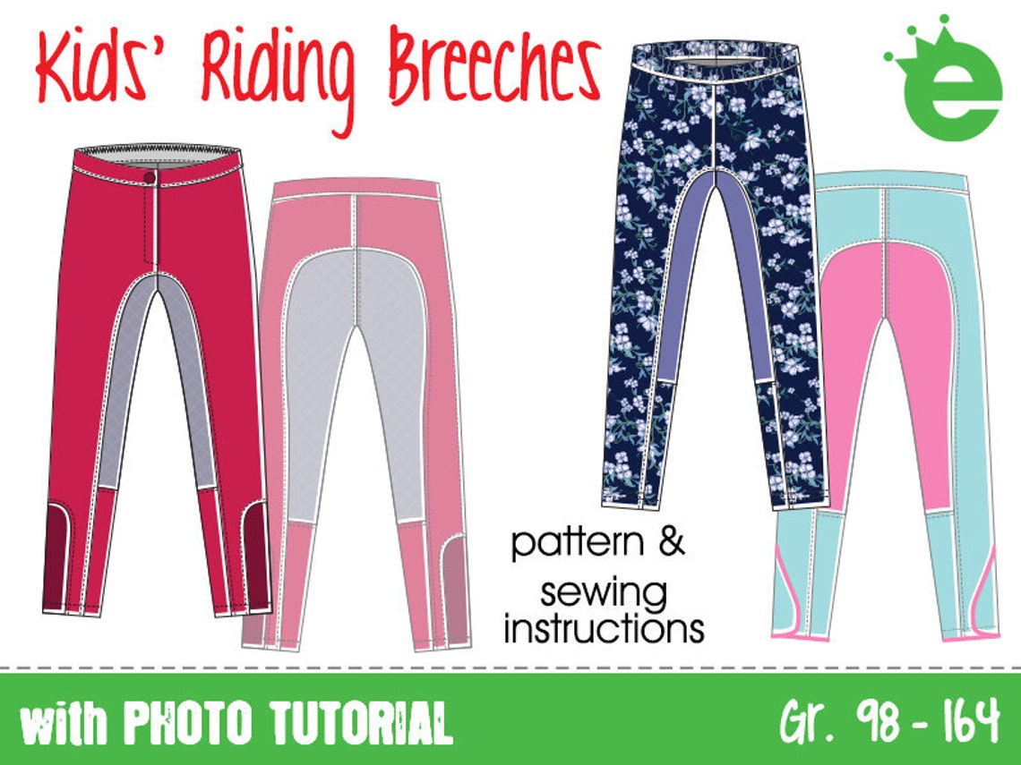 Riding Pants for Kids EU Sz 98164 /314y Sewing Pattern | Etsy