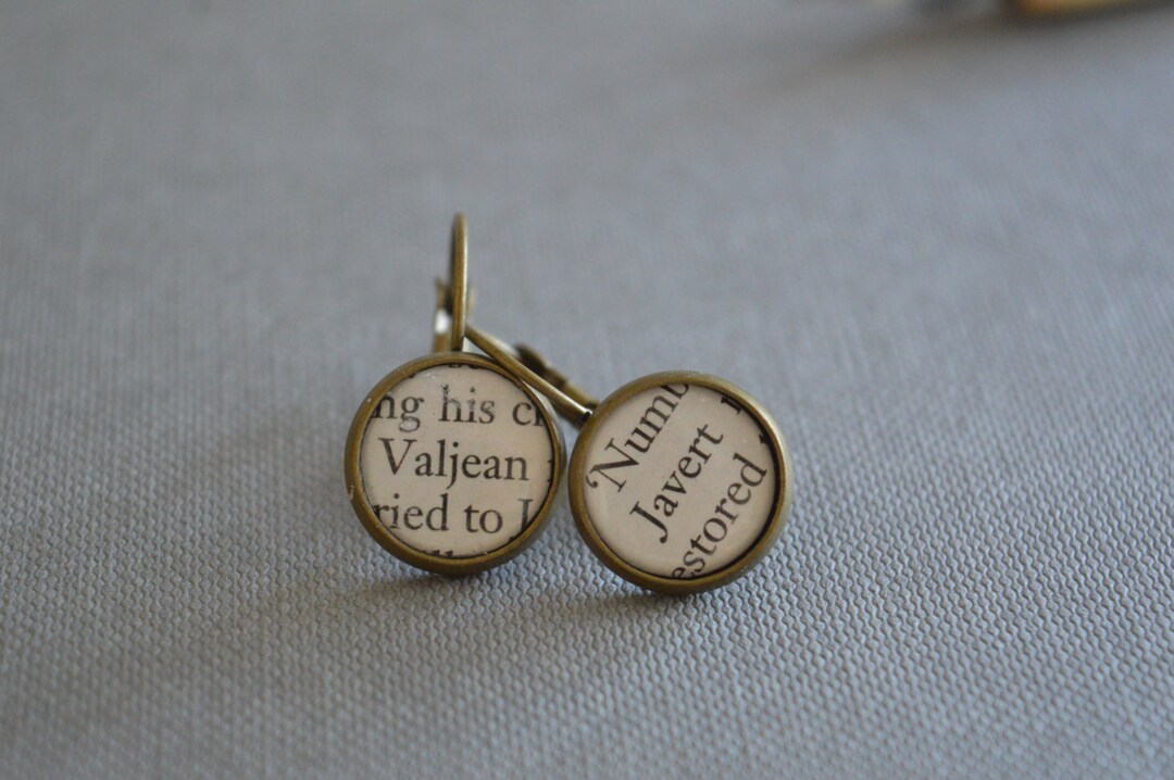 Recycled Book Pages Valjean and Javert Les Miserables Leverback ...