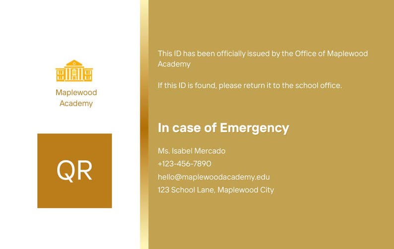 School Staff ID Card Canva Template | Editable Faculty Badge Photo ID ...