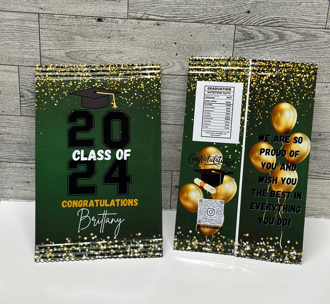 Graduation Custom Party Favors, Chip Bags, Candy Wrappers, Custom Water ...