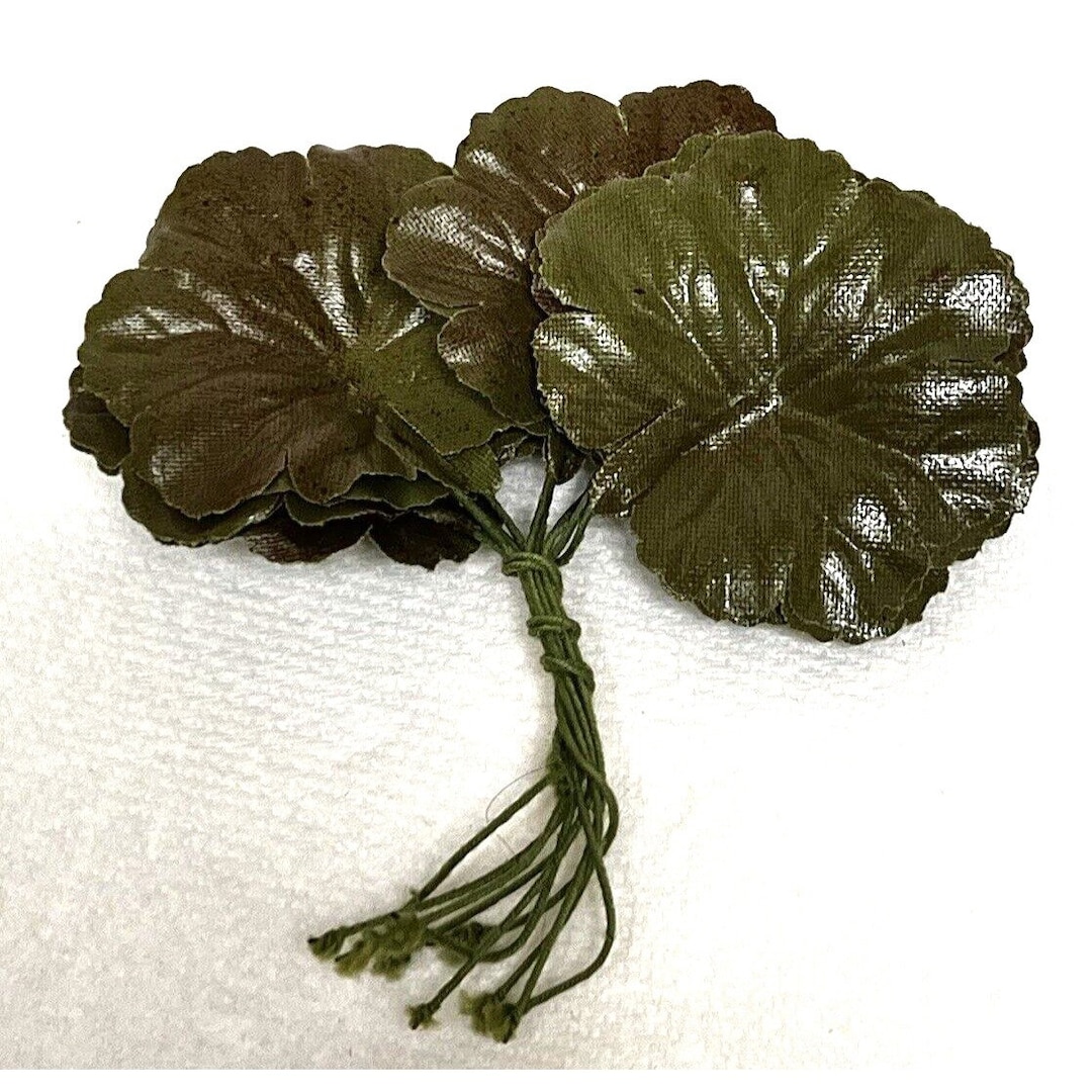 Lot 12 Vintage Geranium Corsage Leaves Variegated 2" W 1 1/2 L Never ...