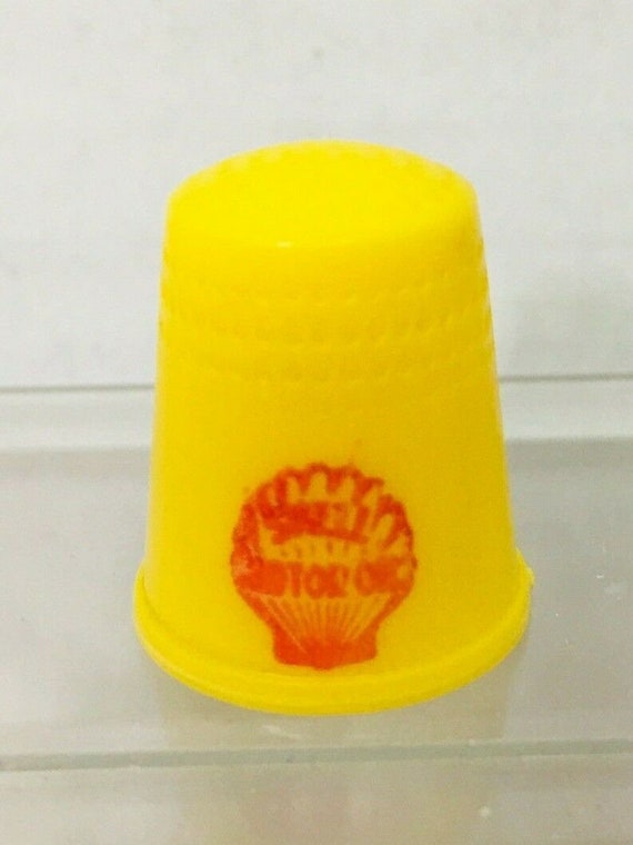 Older Advertising Thimble Shell Motor Oil Red Print Yellow | Etsy