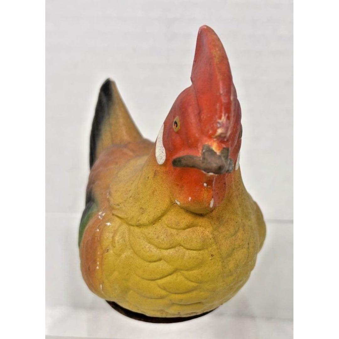 Vintage Paper Mache Easter Chicken Decoration 4 X 4 1/4 Inch Colorful ...