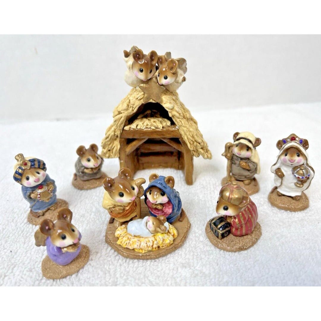 1980's Wee Forest Folk Nativity Scene Complete Set of 8 Christmas ...