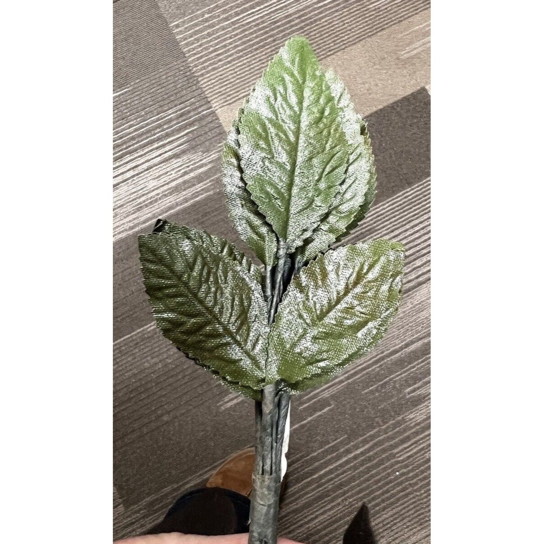 Vintage 3 Leaf Pointy Green Thick Silky Corsage Leaves 10PC 2 1/2 W 3 1 ...