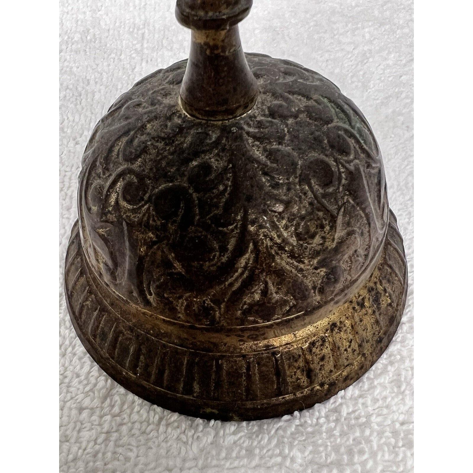 Nice OLD Metal Counter Bell W Scroll Designs Victorian Style Nice Clear ...
