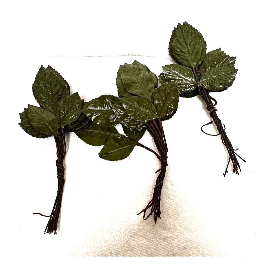 Vintage 3 Leaf Tripoint Green Thick Silky Corsage Leaves 36PC 2 1/2 W 2 ...