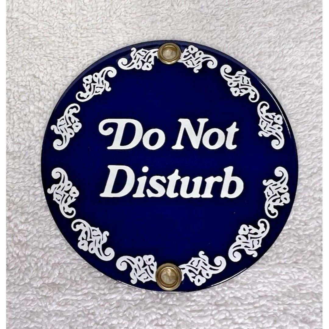 Fun Enamel on Metal Do Not Disturb Sign 3 1/2 in Royal Blue W White - Etsy