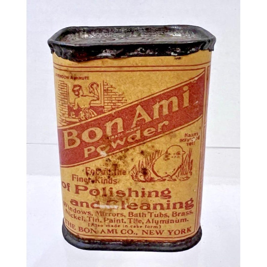 Bon Ami Powder Tiny Paper Wrapped Tin Never Used Sample Size 2.5 X 1 3/ ...