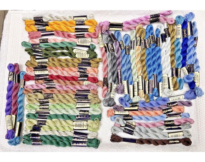 57 Anchor Perle Pearl Cotton Embroidery Floss Vintage Skein Rainbow of ...