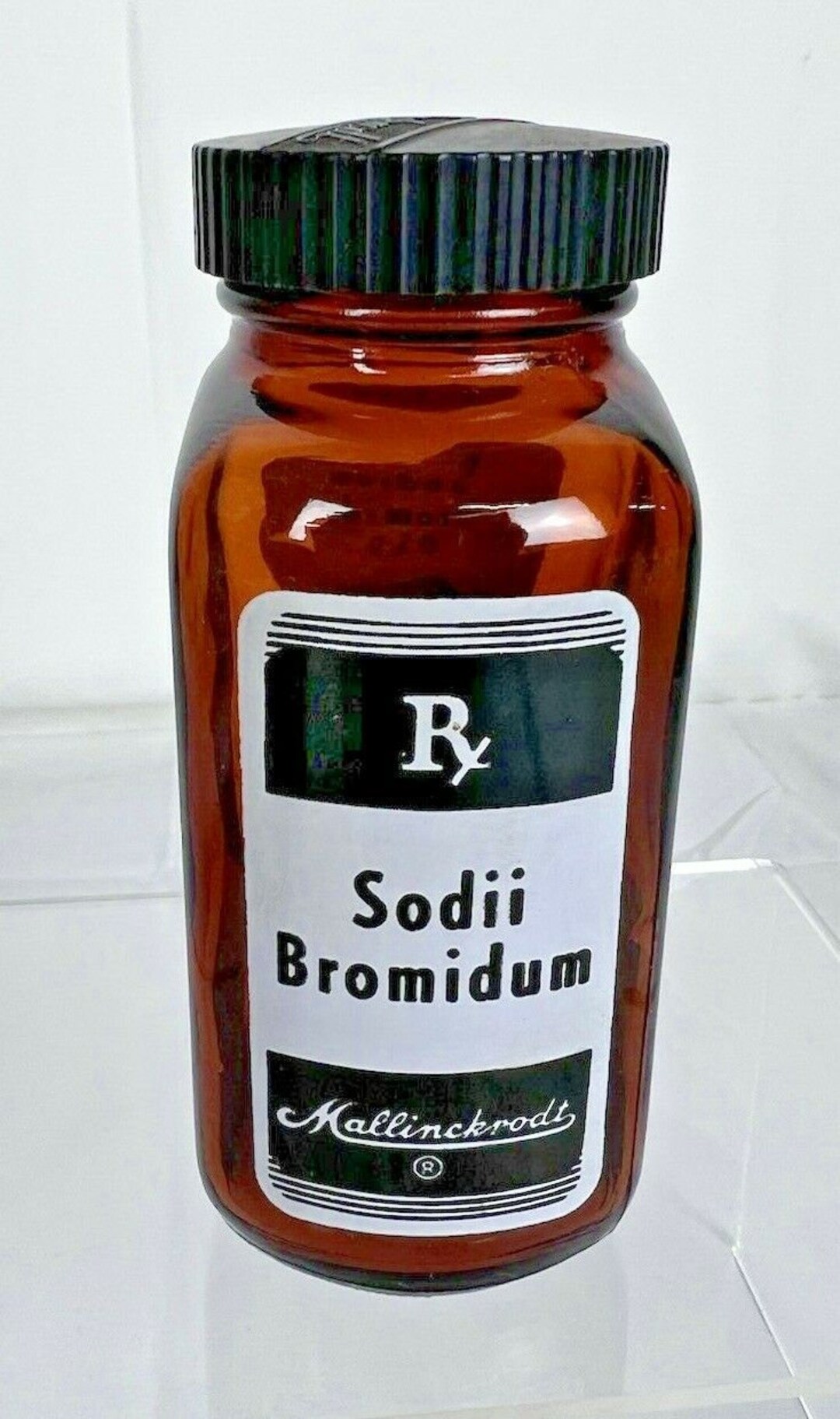 Vintage Amber Mallinckrodt Pharmeceutical Products Jar Sodium Bromide ...