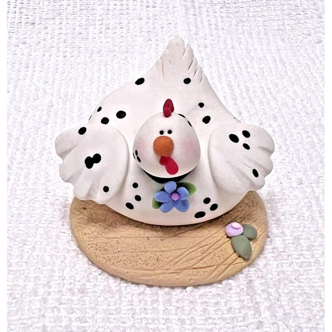White Speckled Chicken ELAYNE WATRUS SCULPTURE Coynes & Company 1 1/8 ...