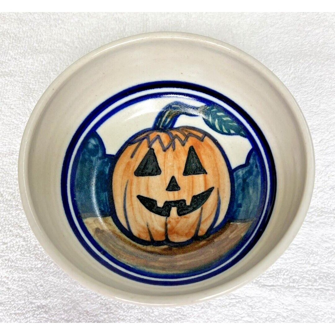 VTG Debbie Dean Halloween Studio Pottery Bowl Halloween Jack O Lantern ...