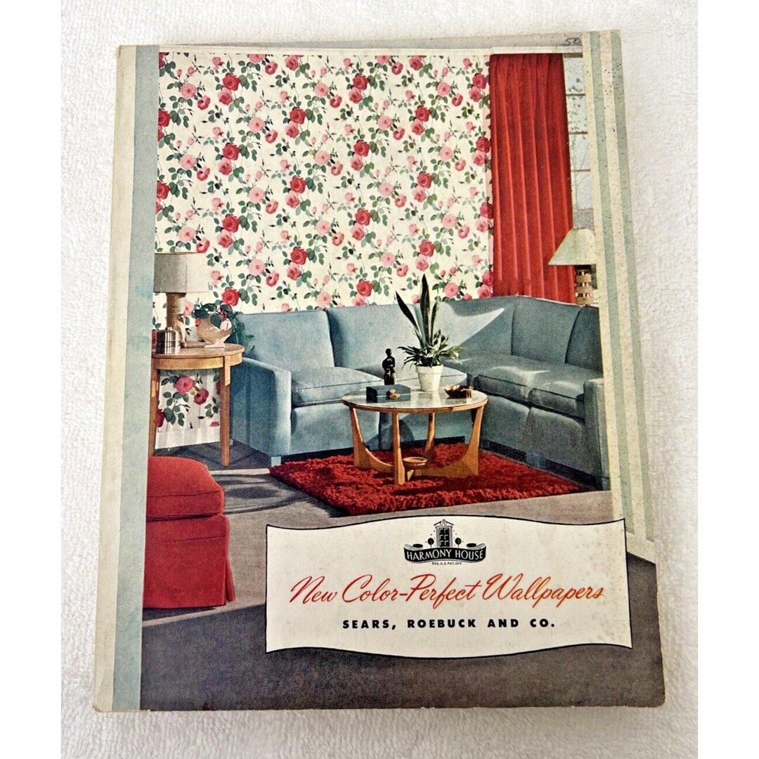 1940s Sears & Roebuck Harmony House Wallpaper Book Tons Color Samples ...