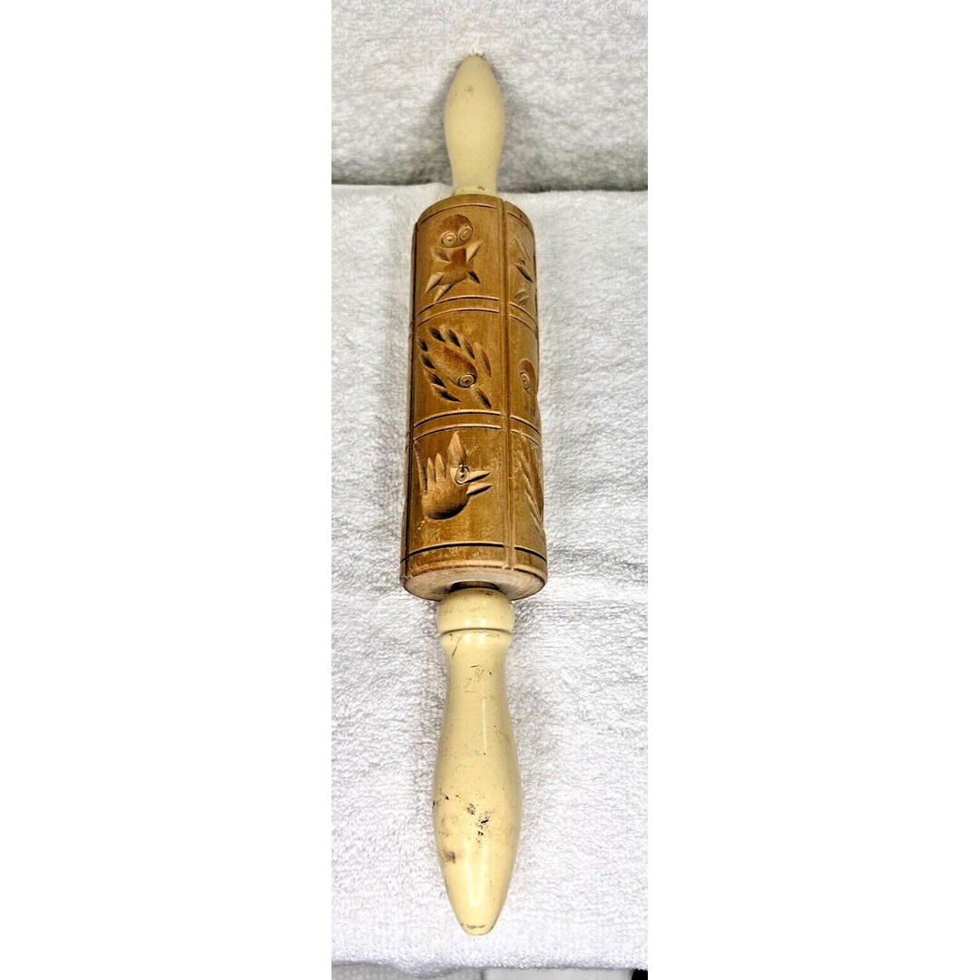 Vintage Springerle Cookie Rolling Pin Owl Bug Birds More 12 Designs - Etsy