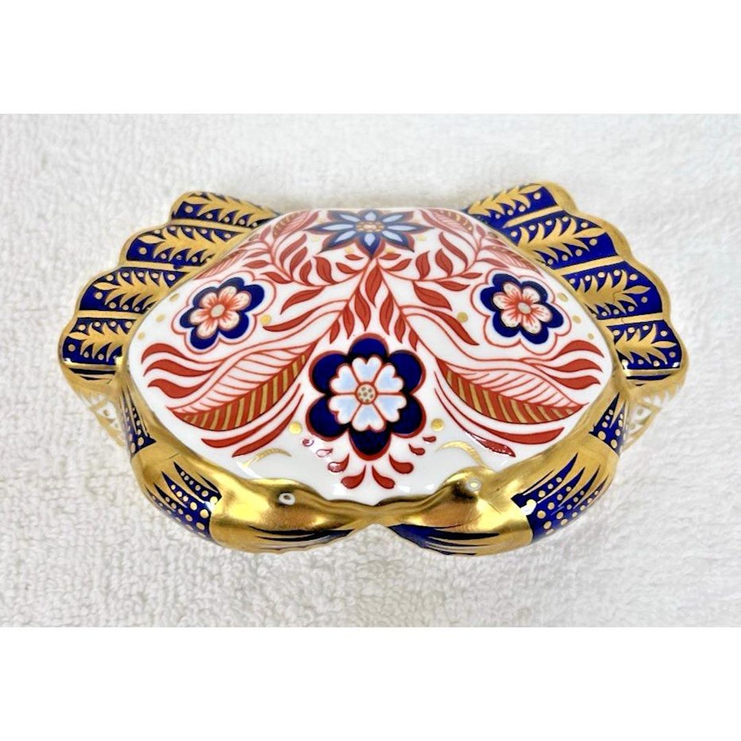 Royal Crown Derby Imari Crab Paperweight Gold Stopper Hand Painted Gold ...