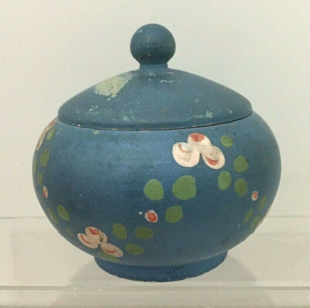 Vintage Handpainted Tiny Wood Powder Box Pink Roses - Etsy