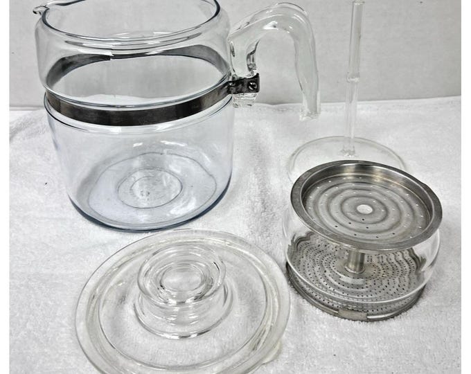 Vintage Pyrex Flameware Glass Coffee Maker Pot Percolator 9-cup 7759 ...
