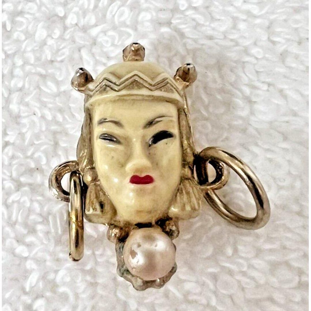 Vintage Unsigned Selini Selro Asian Princess Brooch Statement Piece ...