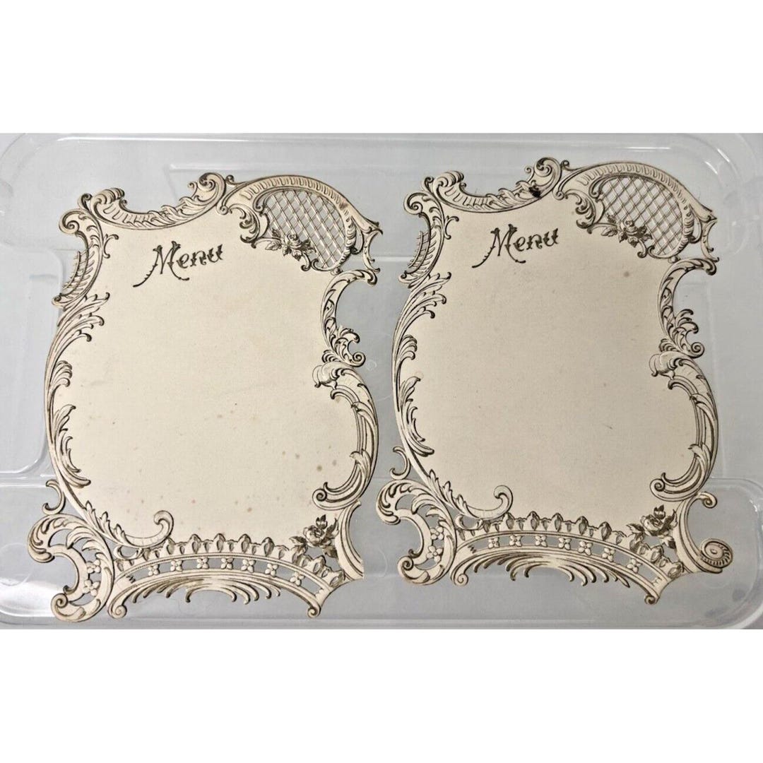 2 Two Antique Die Cut Menu Boards for Personal Place Settings - Etsy