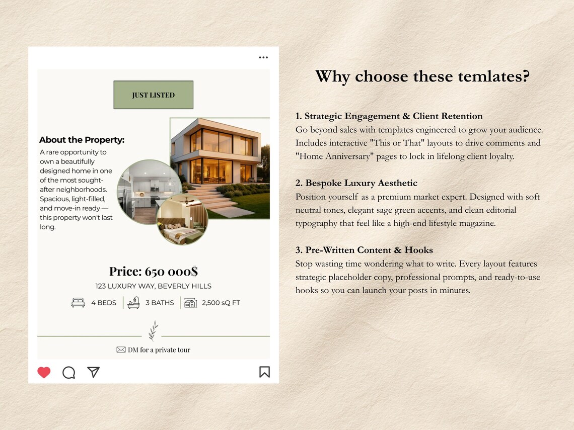 Just Listed Real Estate Template | Instagram Post for Realtors | Canva ...
