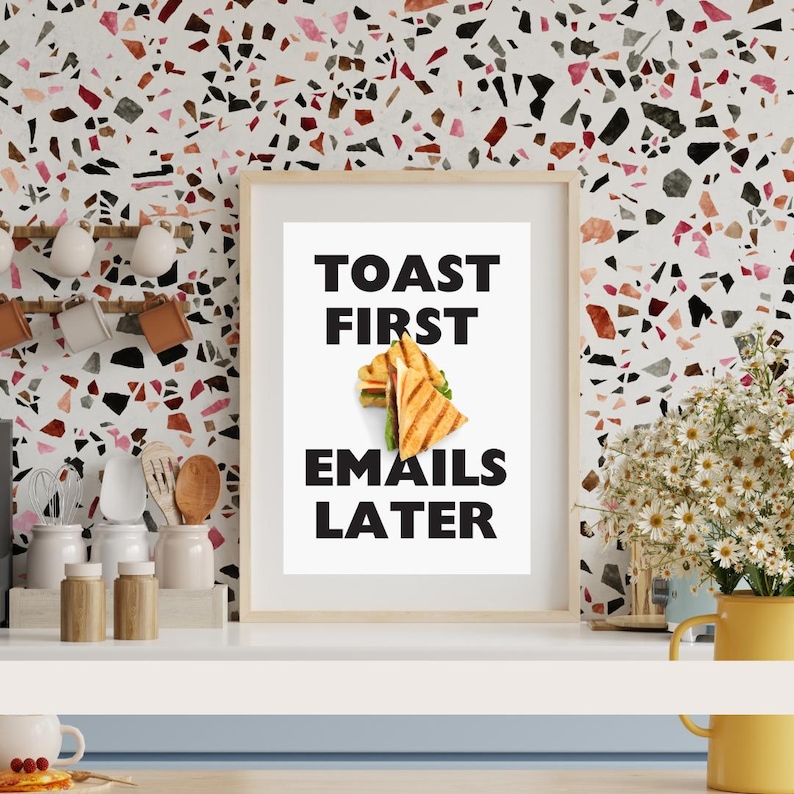 Funny Kitchen Print Digital Wall Art, Coffee Bar Poster, Home Decor ...