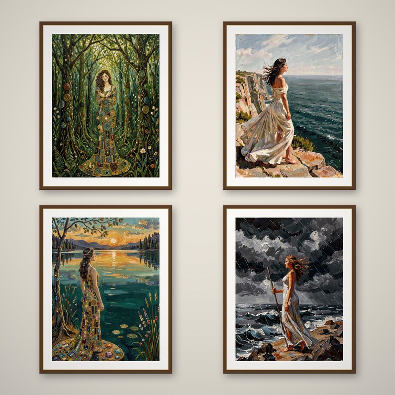 Wild Spirit Women Nature Prints – Dramatic Landscape Oil Painting Art ...