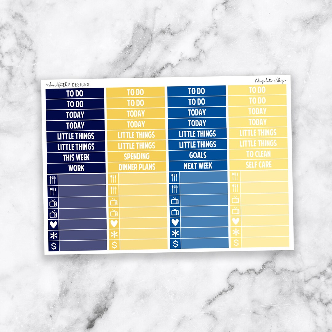 Night Sky Headers Planner Stickers - Etsy