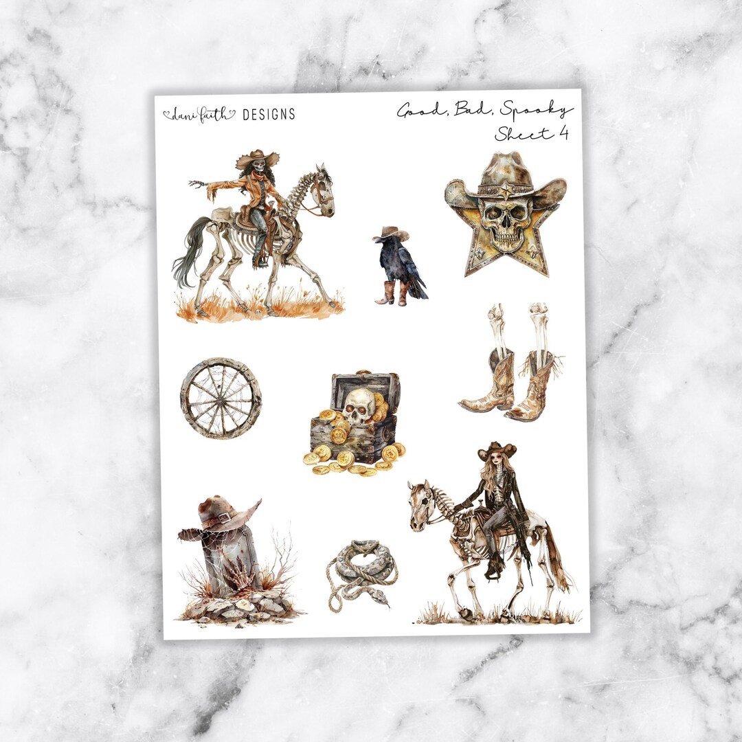 Good, Bad, Spooky Deco Stickers - Sheet 4, Journal Stickers, Planner ...