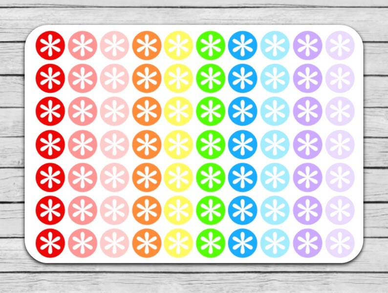 Asterisk Planner Stickers | Etsy